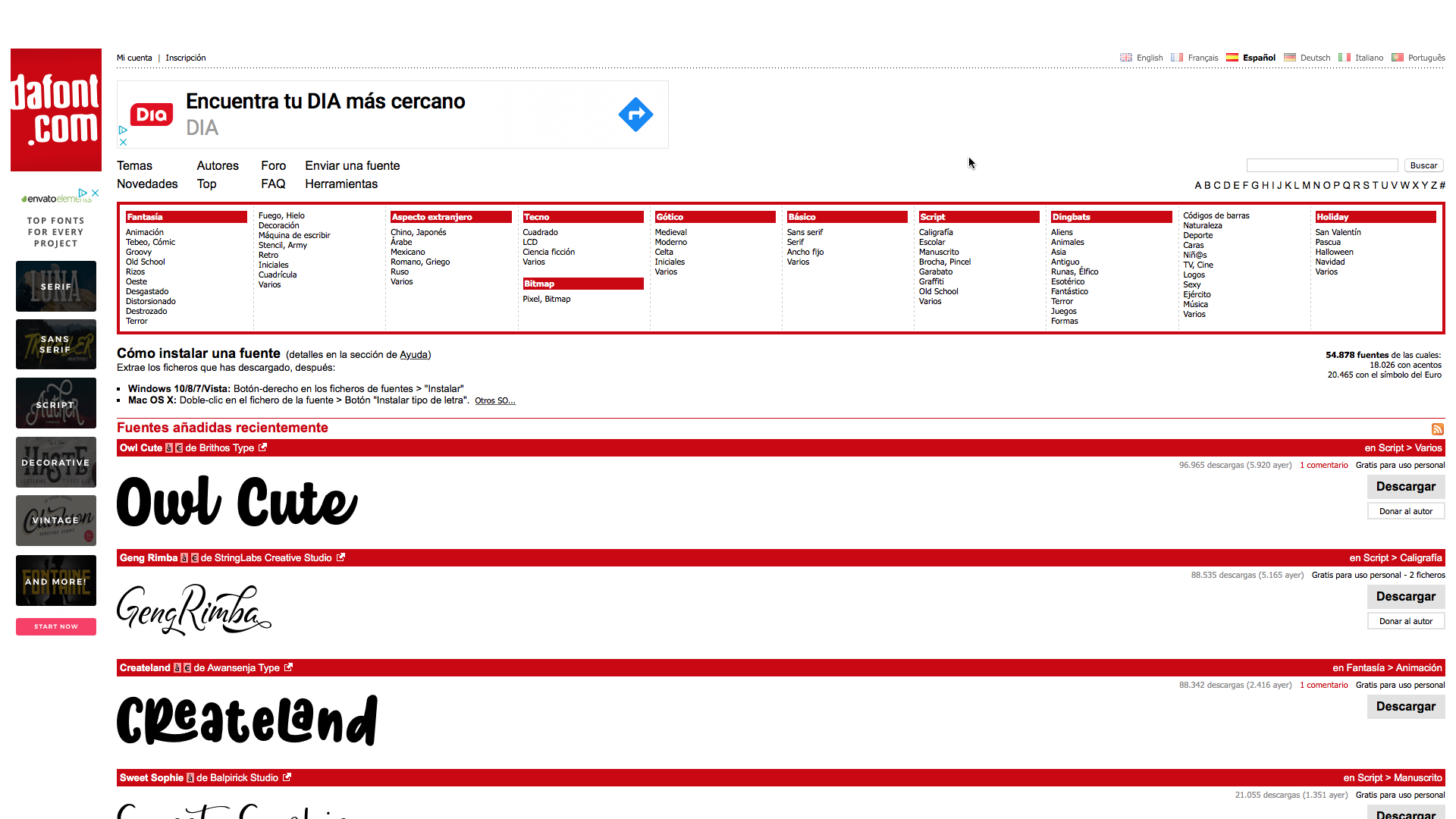 Fuentes de letra gratuitas. Dafont – EL MULTIUSOS