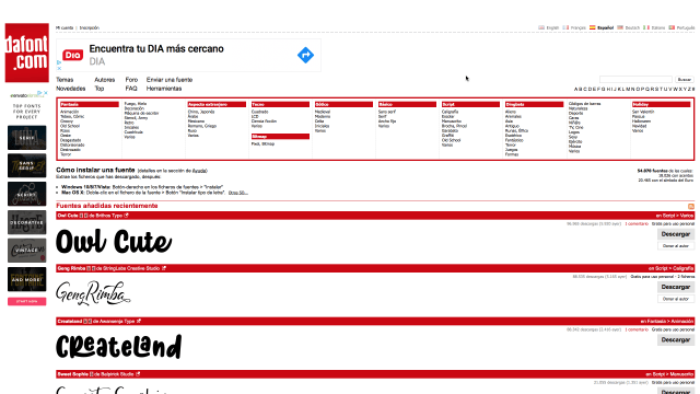 Fuentes de letra gratuitas. Dafont – EL MULTIUSOS